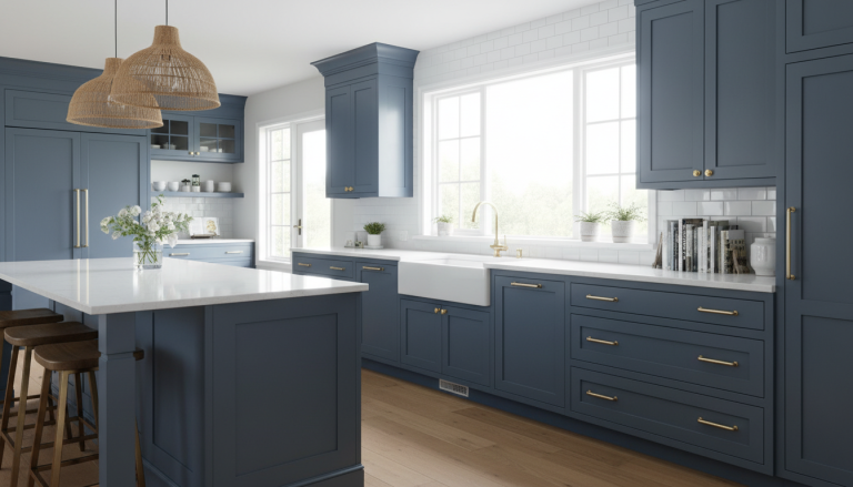 Blue-Gray Kitchen Cabinet Paint: How To Choose - HelpWithDIY